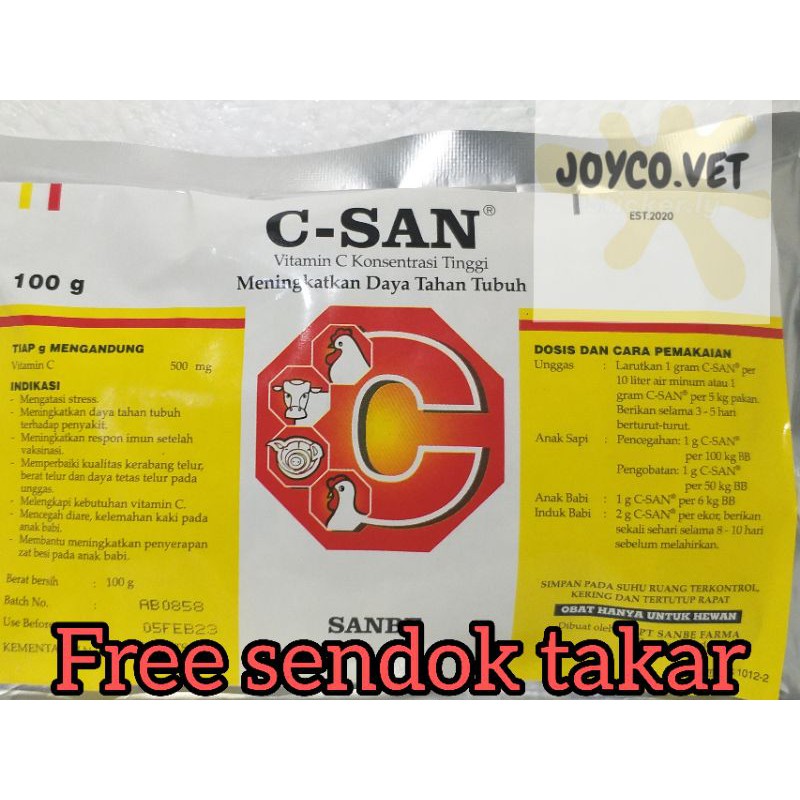 Jual C-SAN Sanbe 100 gram - Csan Vitamin C Dosis Tinggi untuk Ayam dll ...