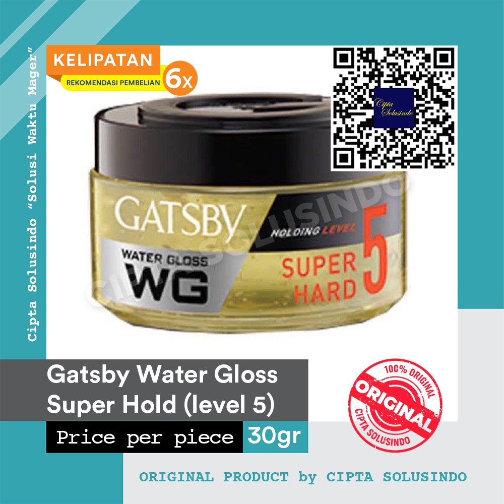 Jual Hair gel rambut gatsby water gloss Super Hard Level 5 Kecil 30g ...