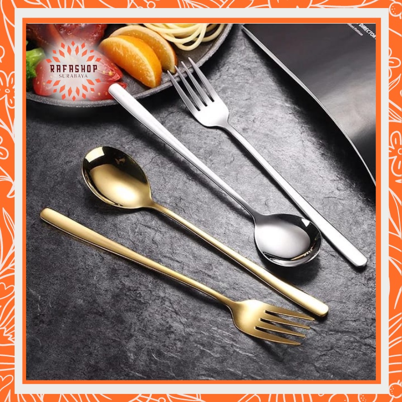 Jual HOME005 Sendok Garpu Korea / Alat Makan Sujeo Korean Spoon Fork ...