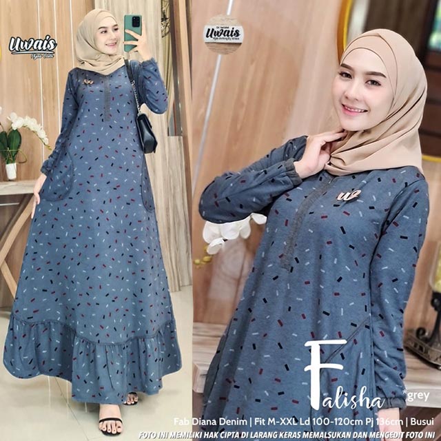 Jual Gamis Kaos Import Gamis Diana Denim Busui Sleting Gamis Remaja Ibu ...
