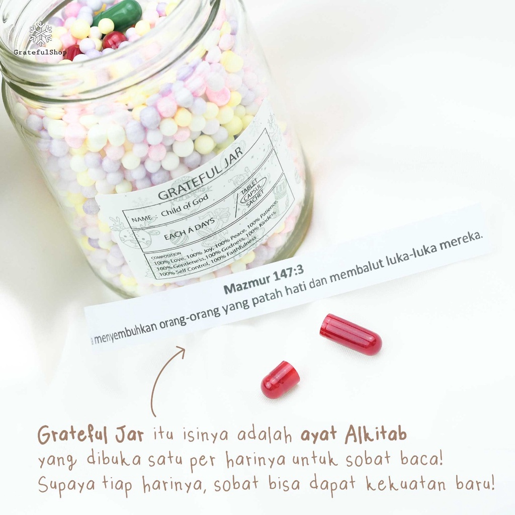 Jual Grateful - Jar 100 Days Ayat Firman Tuhan Kristen (INGGRIS ...