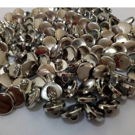 Jual Kancing Baju Jamur Silver Polos Datar Diameter 9 - 11 mm - 9mm ...