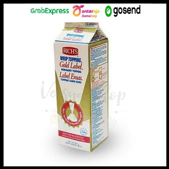Jual KARTON DUS Rich's GOLD LABEL Whipping Cream 907 gr 1000 Richs Whip ...