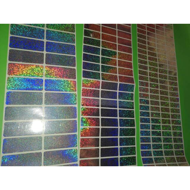 Jual Polos Silver gliter Hologram Stiker label nama waterproof anti air ...