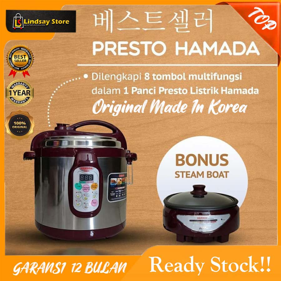 Jual PRESTO HAMADA 6 Liter SICO PLUS BONUS STEAM BOAT MADE IN KOREA ...