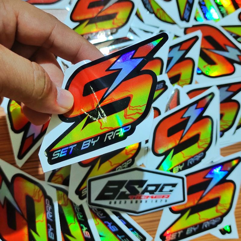 Jual sticker set by rap / setbyrap hologram . barang sesuai vidio ...