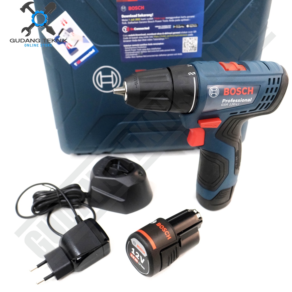 Jual Mesin Bor Tangan CORDLESS 10mm BOSCH GSR120 12V / Mesin Bor Besi ...