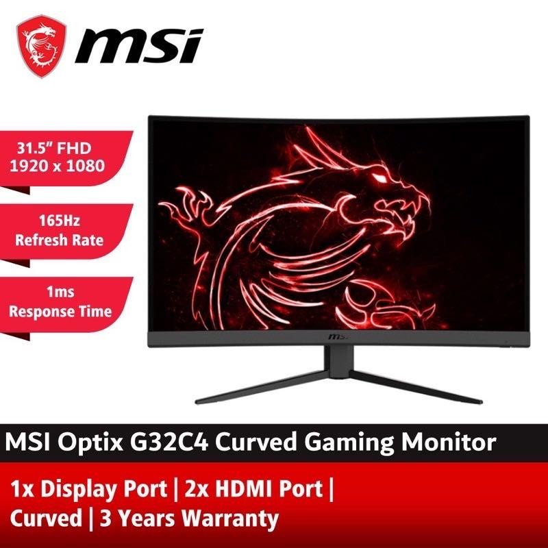 Jual MSI OPTIX G32C4 MONITOR GAMING [1080p, 165Hz] | Shopee Indonesia
