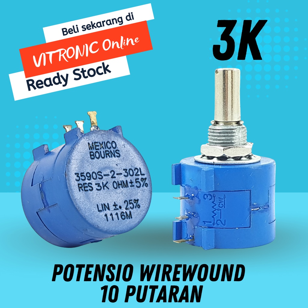 Jual Potensio Wirewound 10 Putaran 2k Bourns Multiturn Presisi | Shopee ...