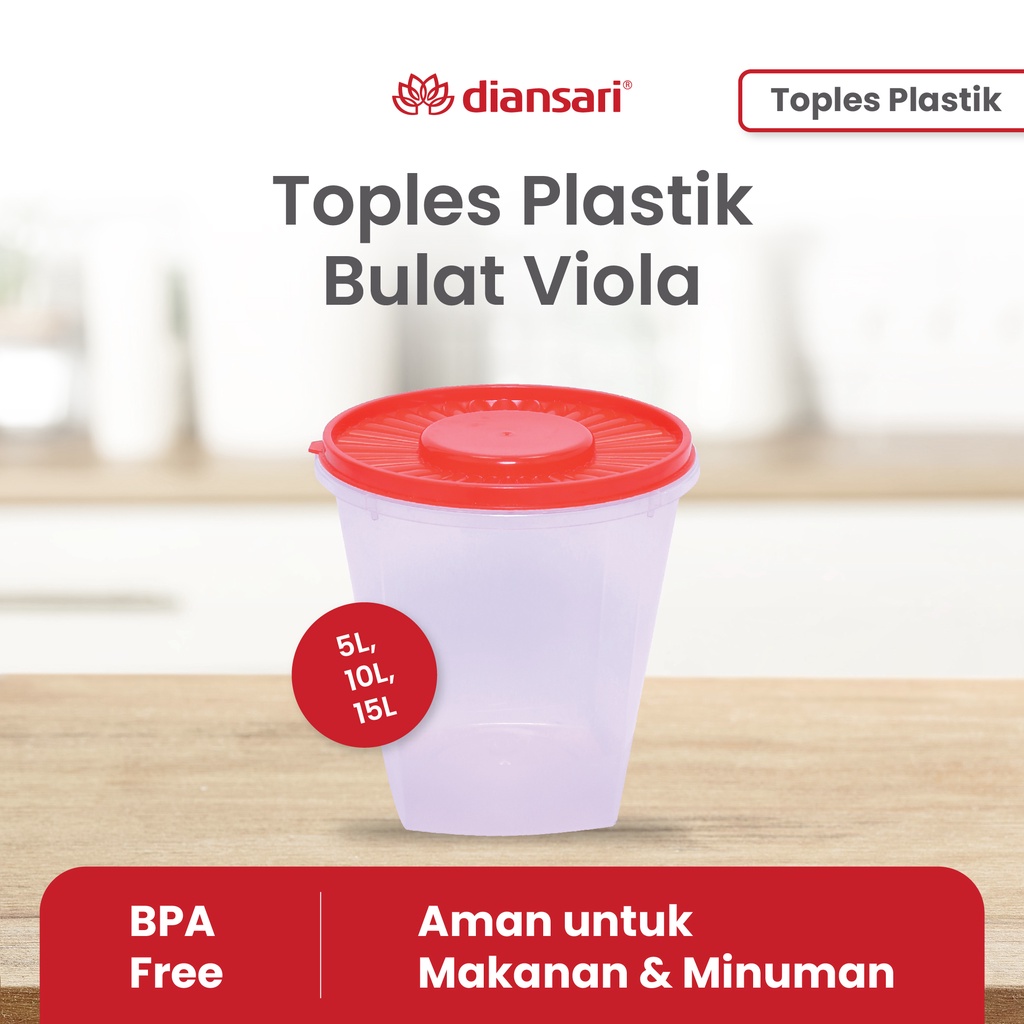 Jual DIANSARI - Toples Plastik Bulat Viola - Wadah Makanan Transparan ...