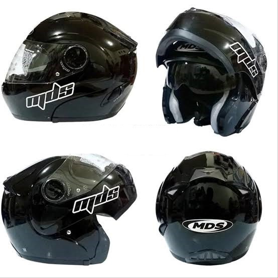 Jual Helm MDS MODULAR Helm MDS PRO RIDER Solid Black Metalic Original ...