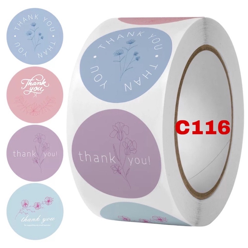 Jual STIKER SEGEL THANK YOU KOTAK KUE ROTI / STIKER THANK YOU COLORFULL ...