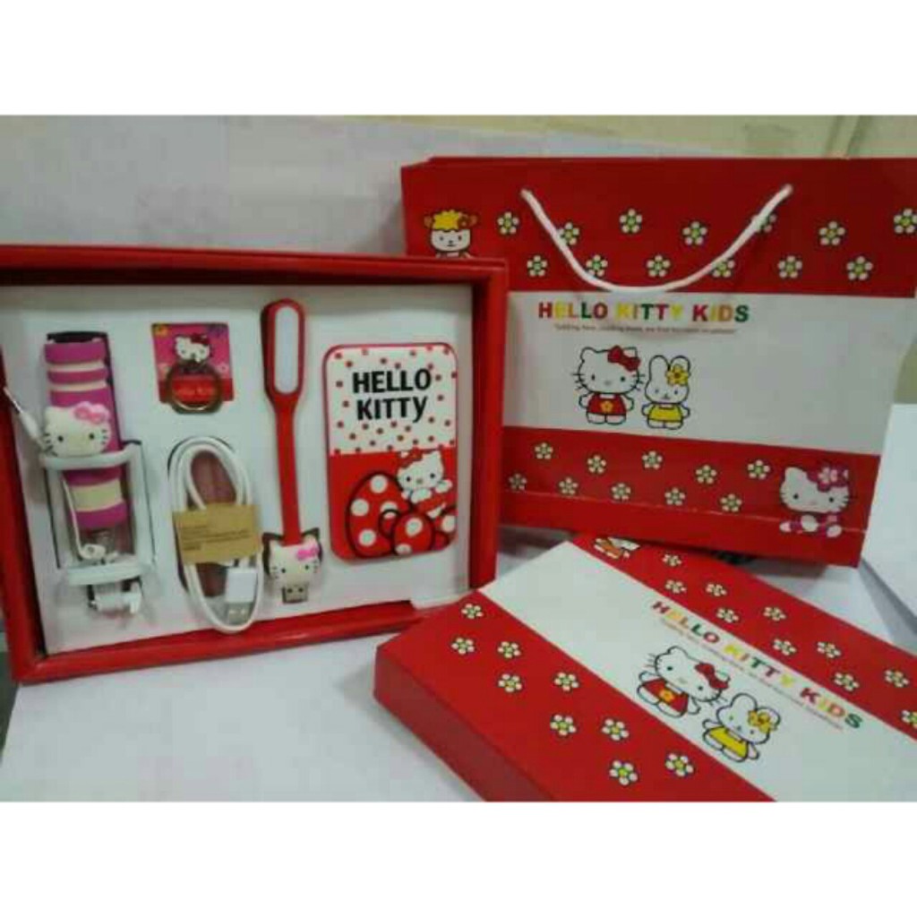 Jual Power Bank Paket Hello Kitty 5 in 1 | Shopee Indonesia