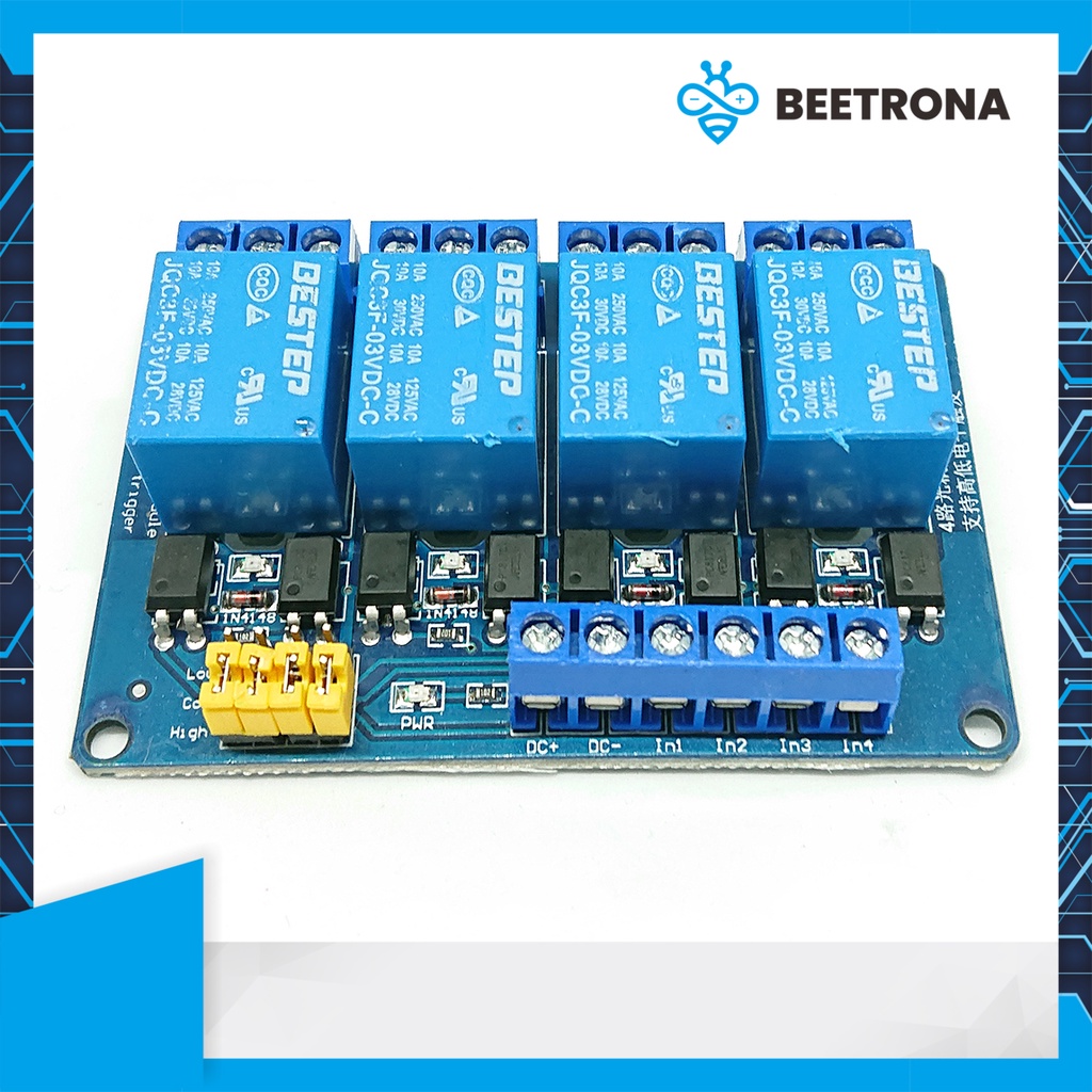 Jual Relay Module 4 Channel 3V 3.3V Dual High Low Trigger Arduino ESP8266 with optocoupler ...