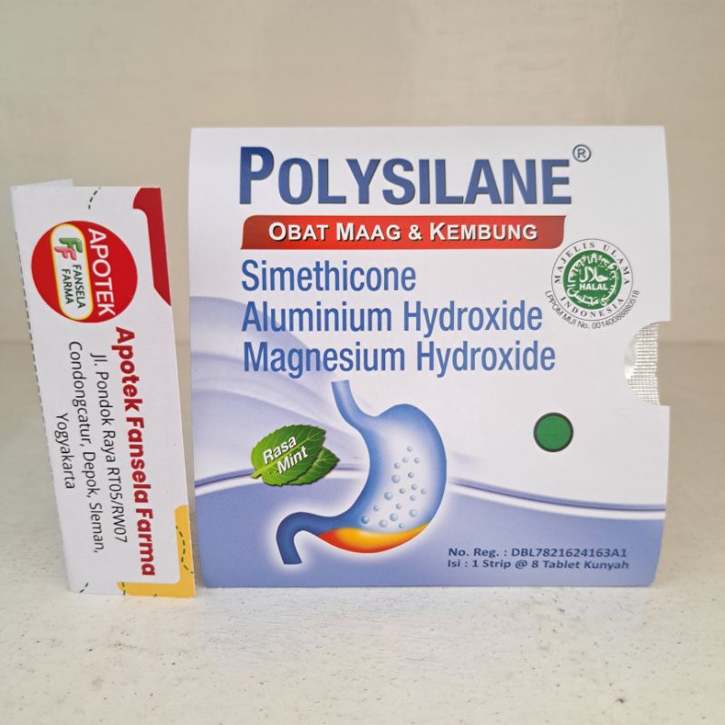 Jual Polysilane tablet kunyah obat maag dan kembung antasida polisilen ...