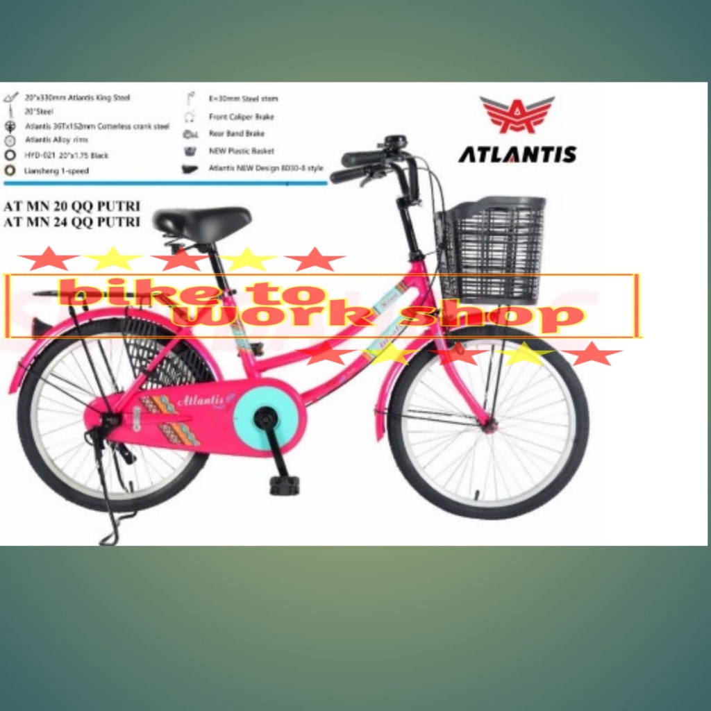 Jual SEPEDA MINI ATLANTIS 20 QQ KERANJANG CITY BIKE GRAB GOJEK INSTAN ...