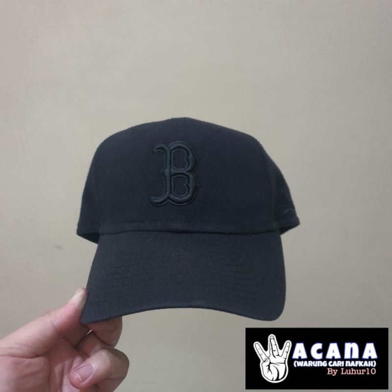 Jual Topi MLB × New Era Logo B Warna Black on Black Bulit up Ukuran 7⅝ ...