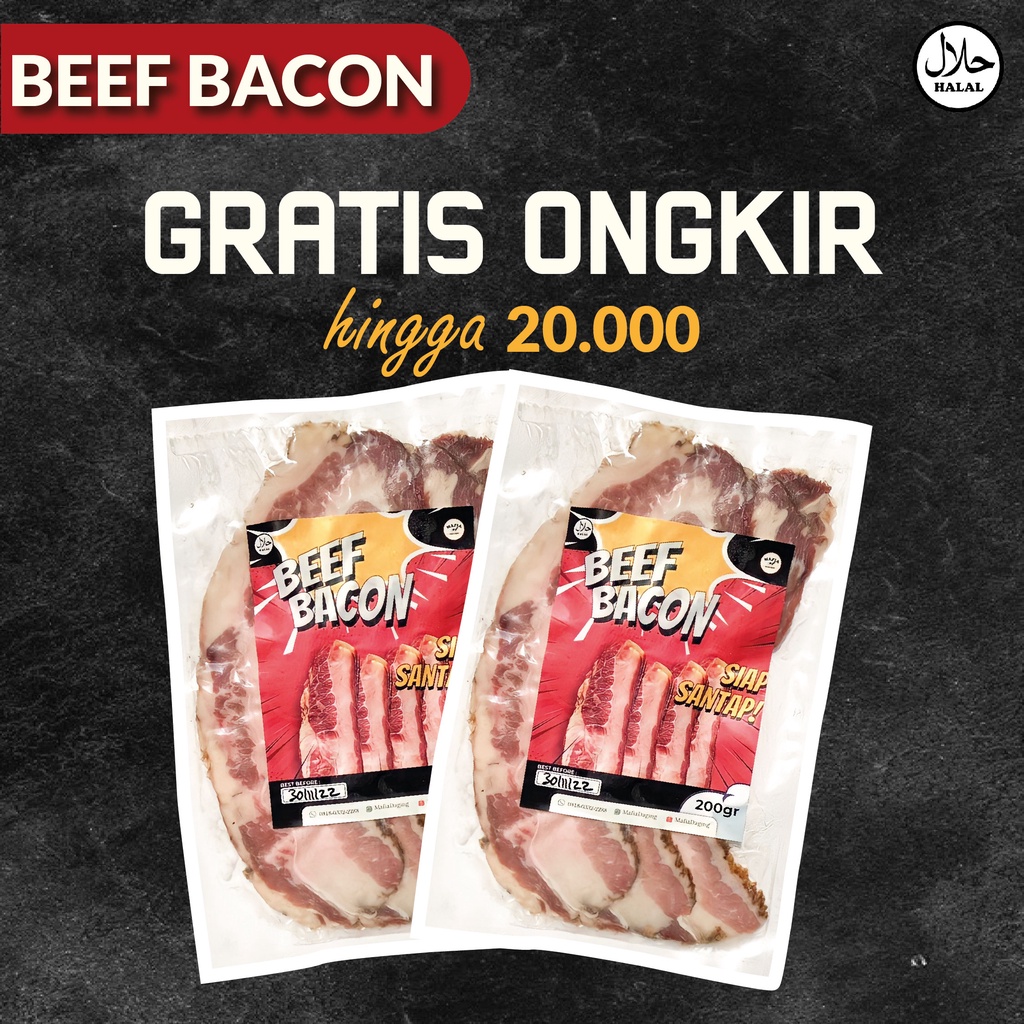 Jual Smoked Beef Bacon / Daging Asap USA Halal / Thin Sliced Beef Bacon ...