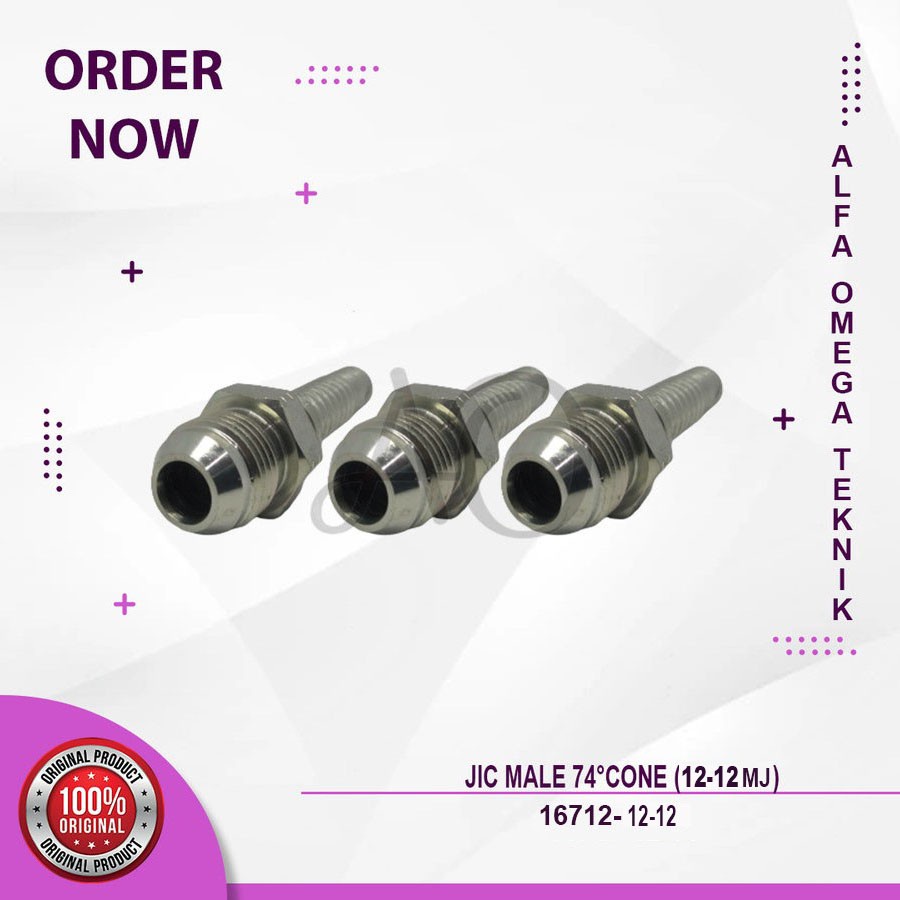 Jual HYDRAULIC FITTING 12-12 MJ NEPEL SELANG HIDROLIK JIC 16712-12-12 ...