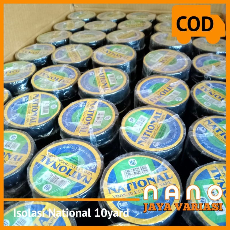 Jual isolasi hitam pvc national 10 yard | Shopee Indonesia