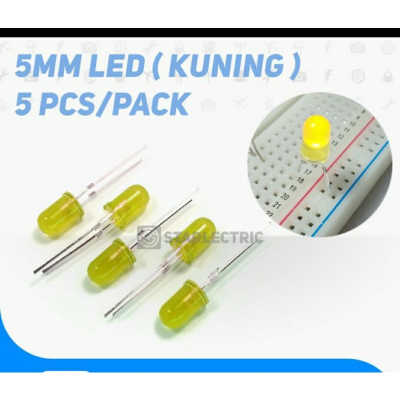 Jual led 5mm warna kuning (5 pcs) | Shopee Indonesia