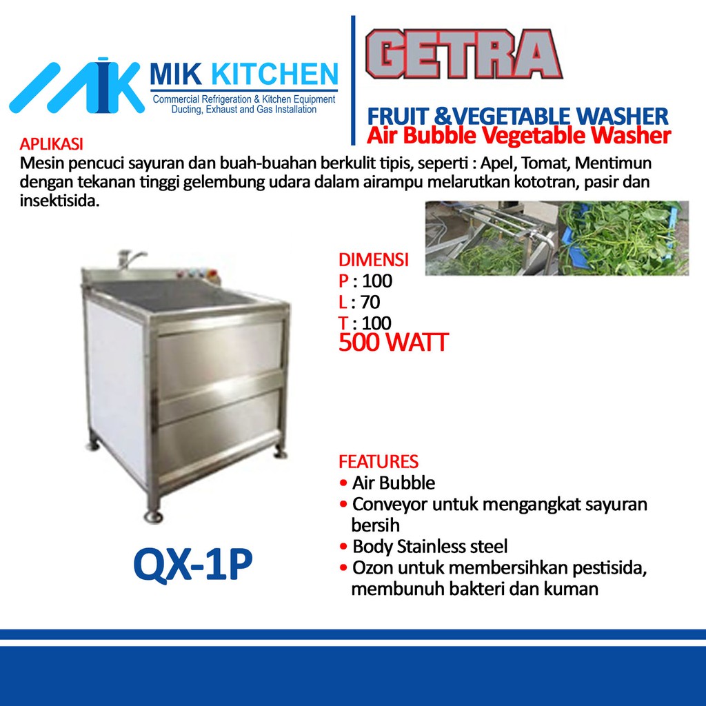 Jual GETRA QX-1P ( Fruit & Vegetable Washer ) Air Bubble Vegetable ...