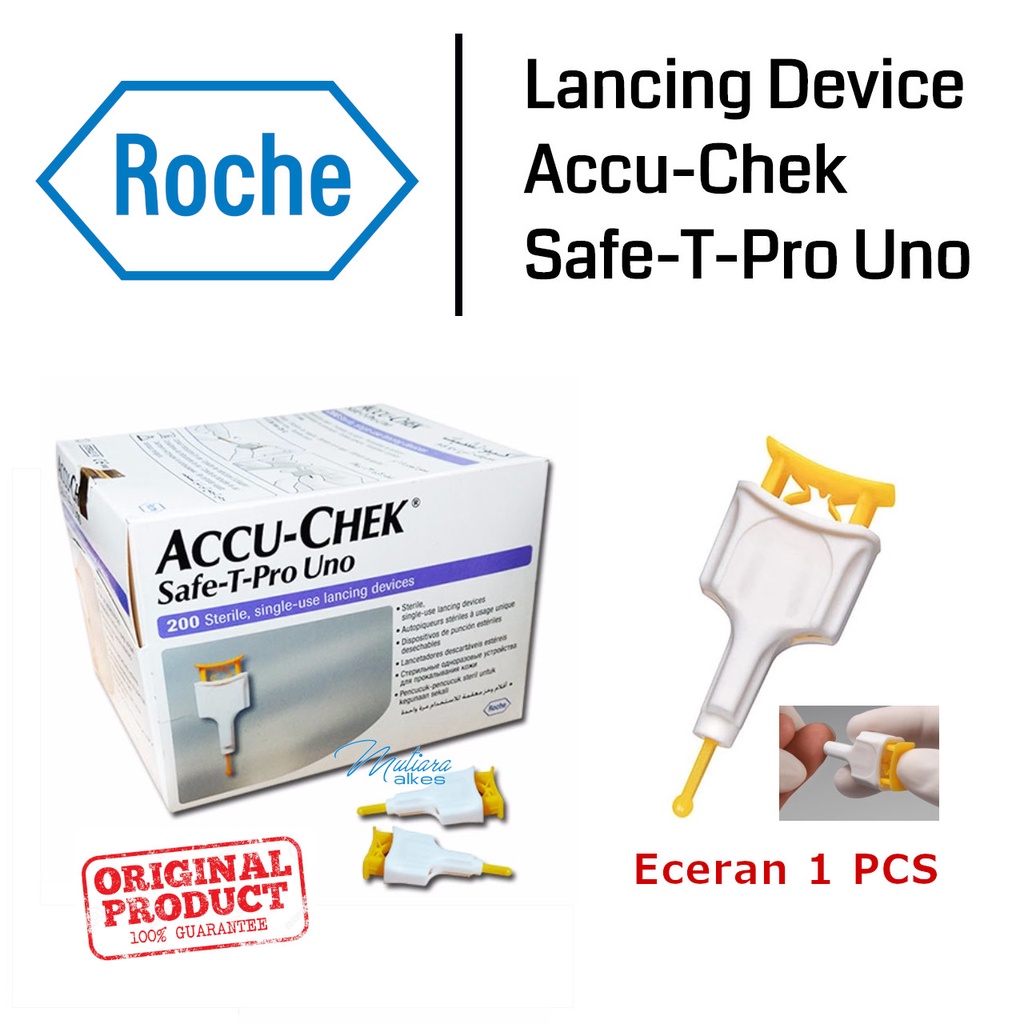 Jual (MUTIARA ALKES) ECERAN 1PCS - Lancet Accu Chek Safe T Pro Uno ...