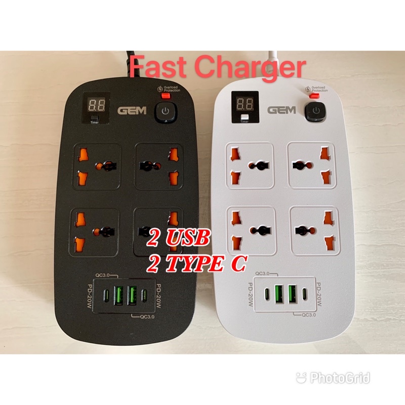 Jual Stop Kontak Prot USB+Type C Charger +Timer Colokan Listrik Power ...