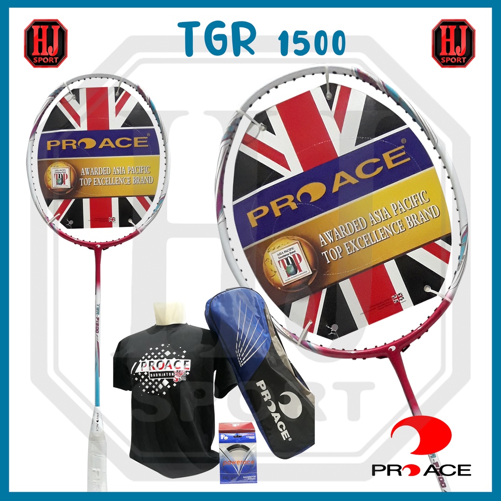 Jual Raket Badminton Original Pro Ace TGR 1500 Bonus Komplit | Shopee ...
