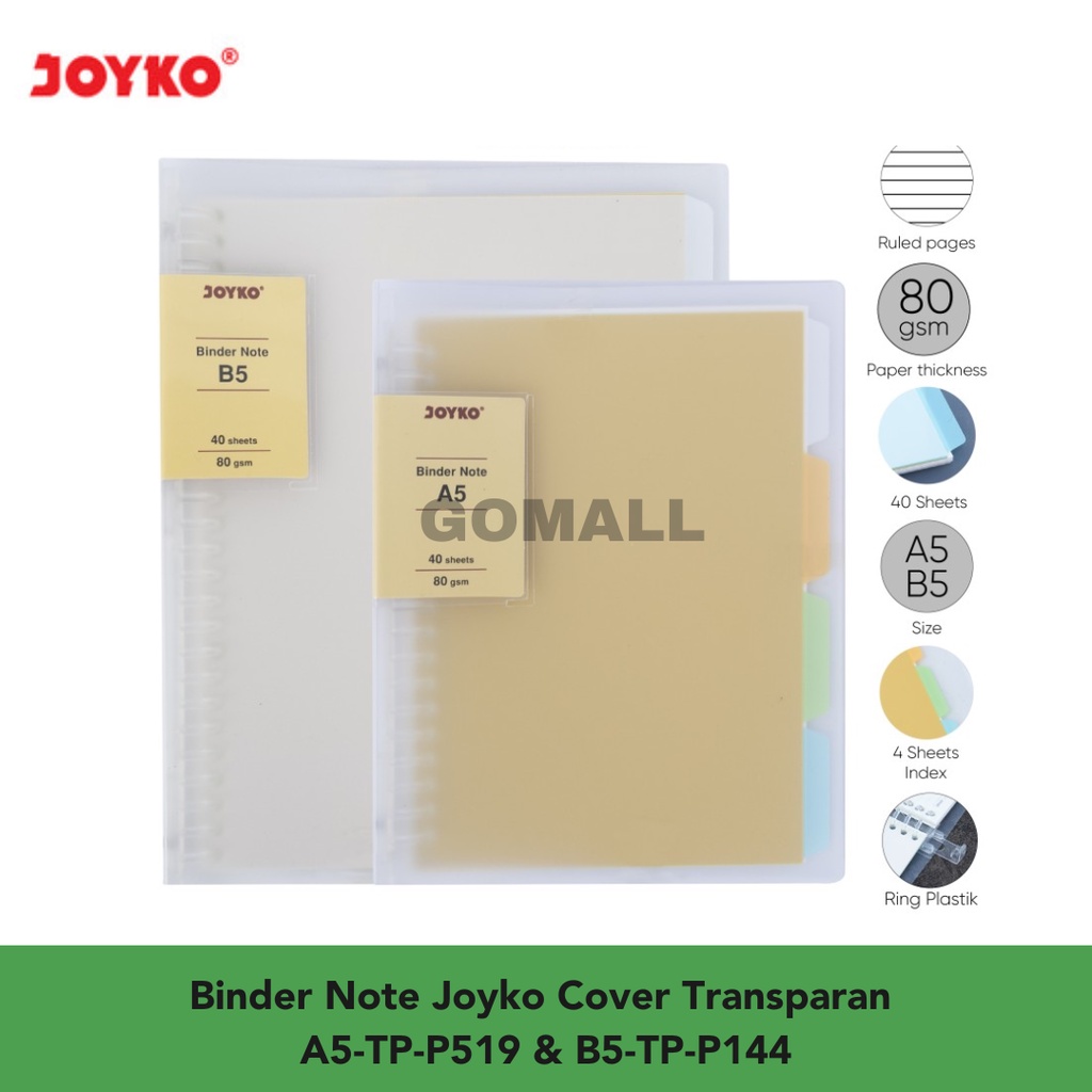 Jual Binder Note Joyko / buku tulis binder Cover Transparan | Shopee ...