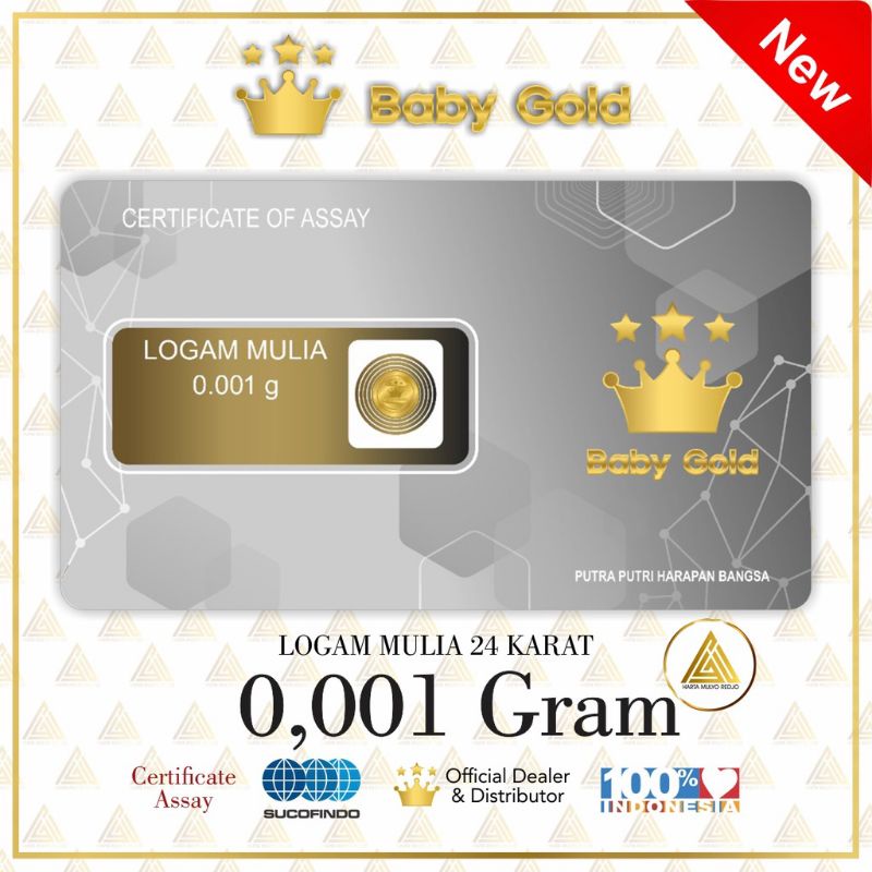 Jual BABY GOLD 0.001 GRAM EMAS 24 KARAT | Shopee Indonesia