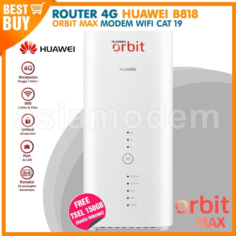 Jual MODEM WIFI ORBIT MAX Huawei B818 Router 4G LTE CAT 19 Tercepat 1 ...