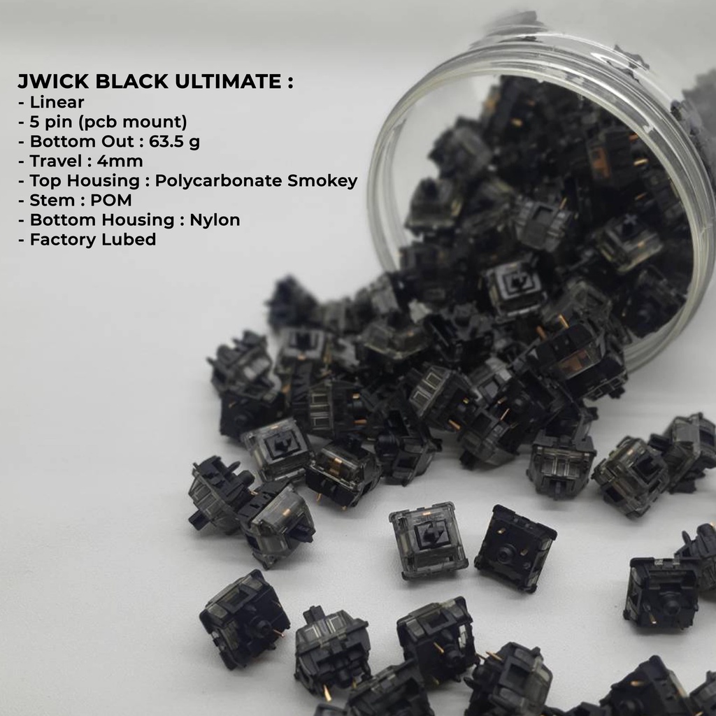 Jual JWICK / JWK Black Ultimate Smokey Linear Switch 63.5g Keyboard ...