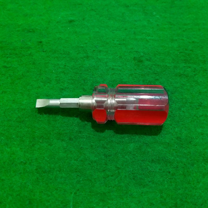 Jual obeng pendek 6 x 38 bolak balik merah transparan | Shopee Indonesia