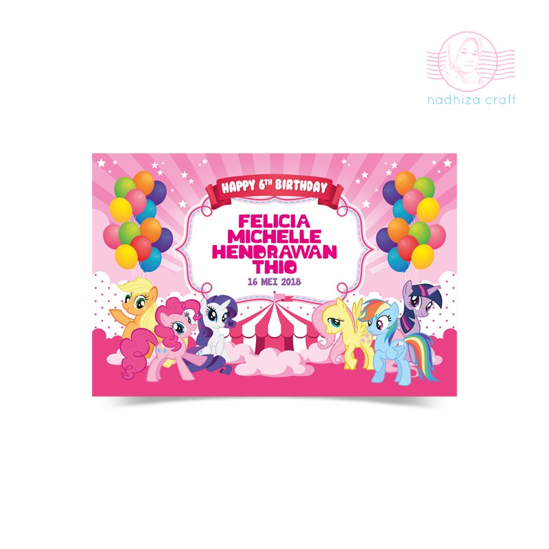 Jual BACKDROP BANNER ULTAH PONY 150cm x 100cm | Shopee Indonesia