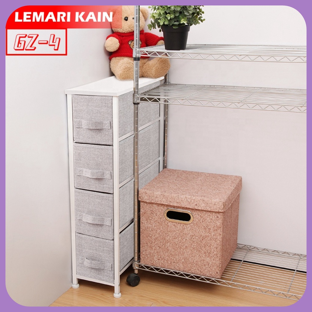 Jual Lemari 4 Laci Model Selip Lemari Kain Linen Premium Lemari ...