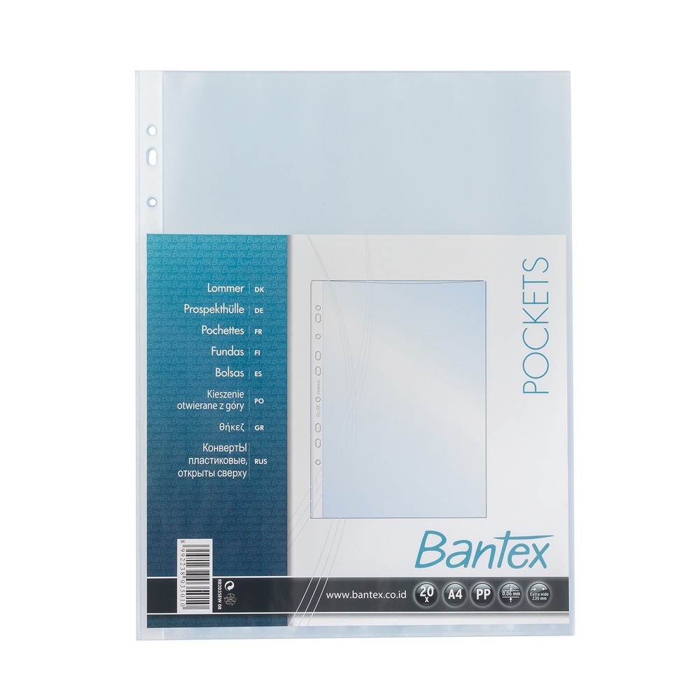 Jual Bantex Pocket PP A4 Antiglare 20 Pcs-RB2035EW08 | Shopee Indonesia