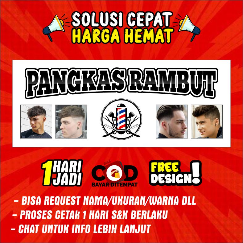 Jual Spanduk/Banner/Backdrop Pangaks Rambut Ukruan 250 X 100 Free ...