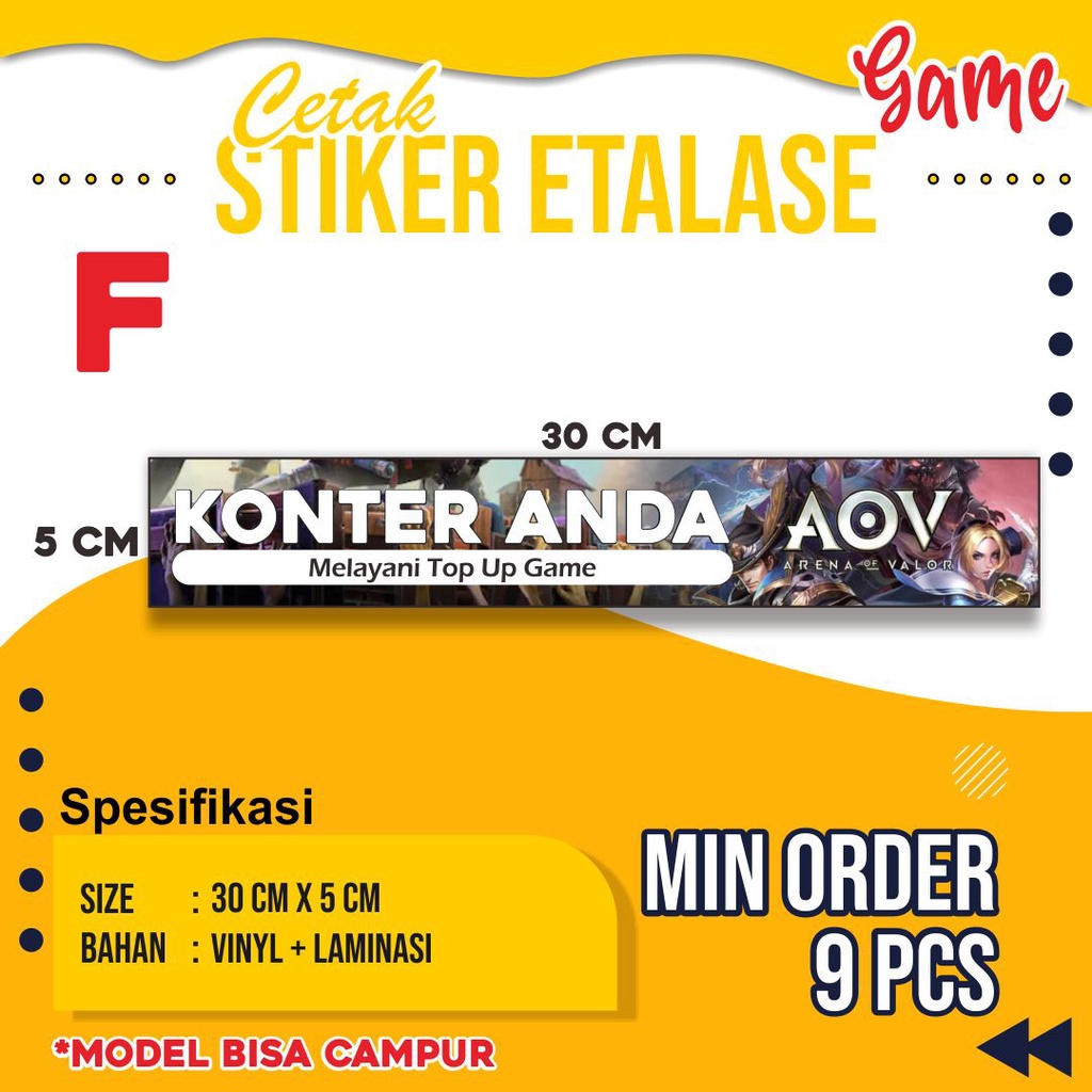 Jual Stiker Etalase Konter Custom/ Stiker Game ( MIN 9 PCS) | Shopee ...