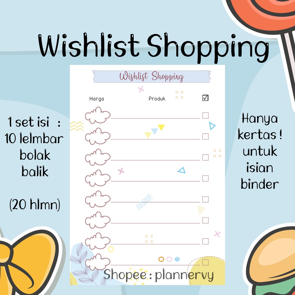 Jual WISHLIST SHOPPING PLANNER DAFTAR BELANJA | Shopee Indonesia
