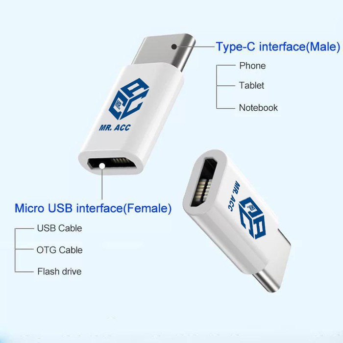Jual ADAPTOR MICRO TO TYPE C - CONVERTER MICRO USB TO TYPE C MR.ACC ...