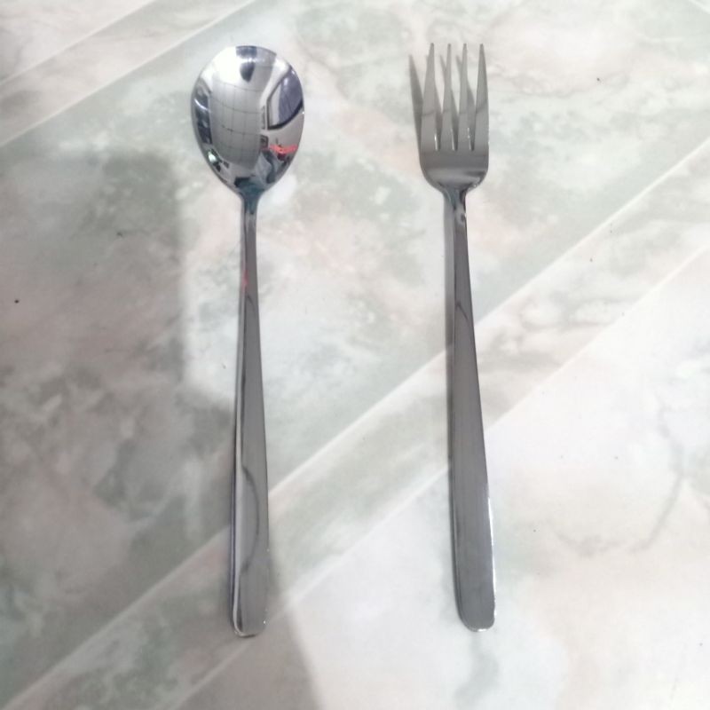 Jual sendok korea / alat makan korea / sendok garpu panjang / alat ...