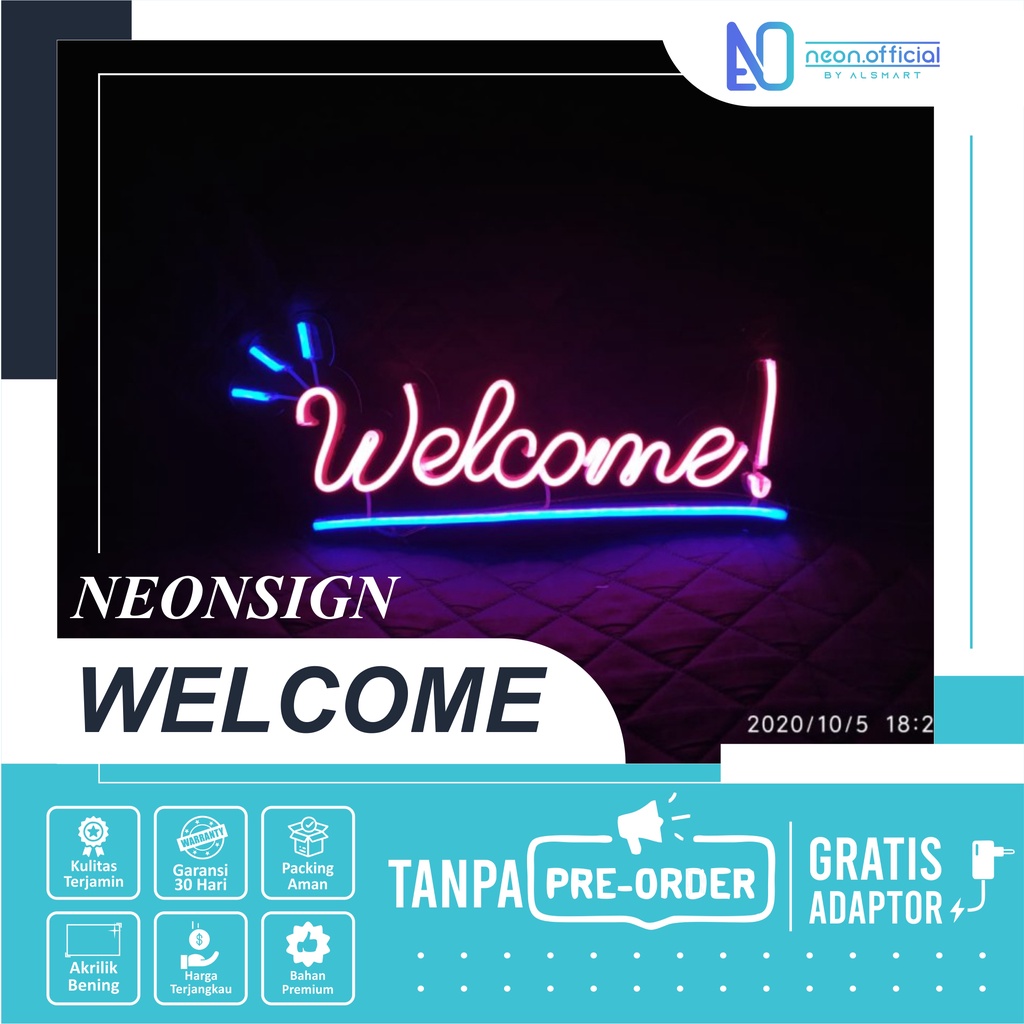 Jual Neon Sign Welcome | Shopee Indonesia