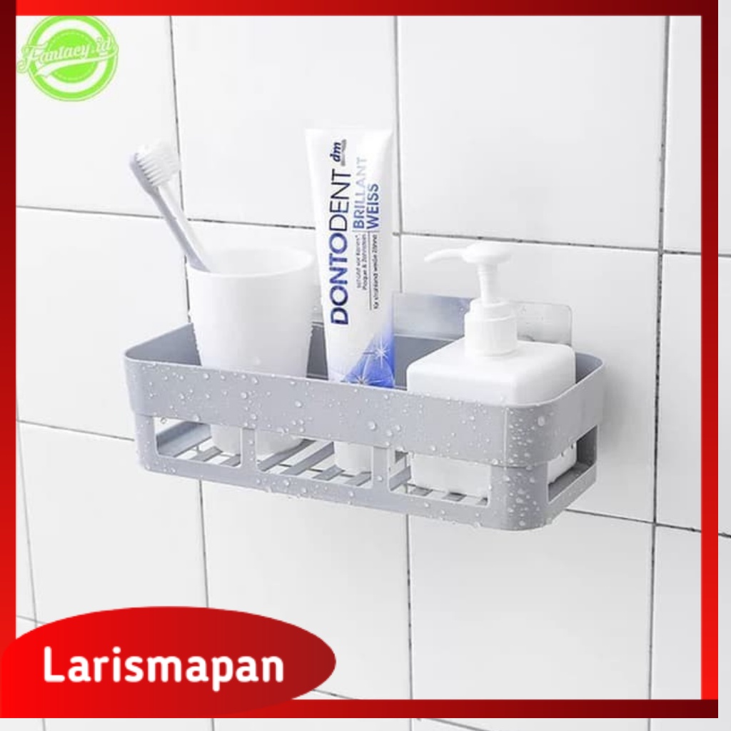 Jual Rak Tempel Dinding Dapur Kamar Mandi Persegi Sudut Tanpa Paku ...