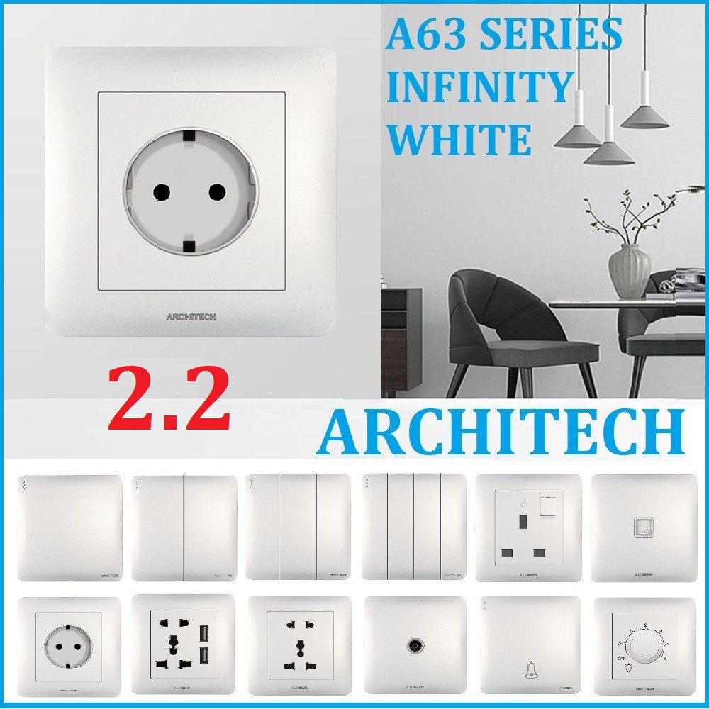 Jual Architech Infinity White A63 Saklar Stop Kontakc Architech Saklar / Sakelar / Cetekan ...