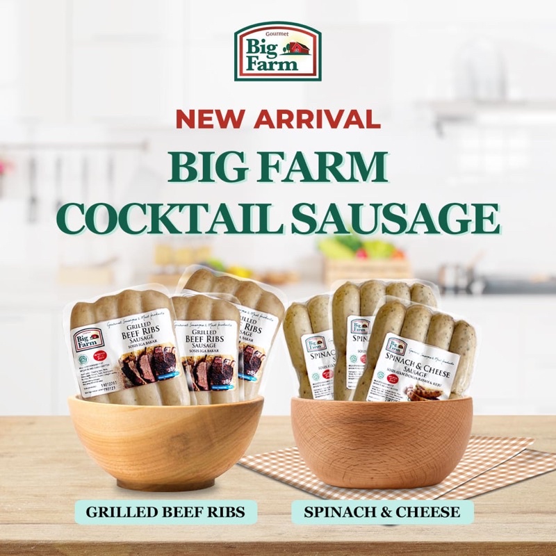 Jual Big Farm Cocktail Sausage - Sosis Ayam dan Sapi | Shopee Indonesia