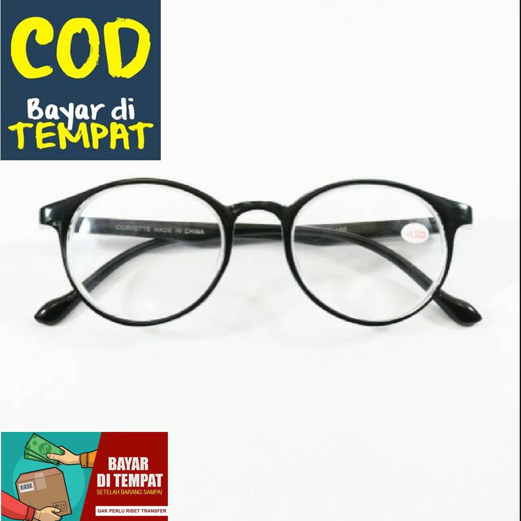 Jual KACAMATA MINUS WANITA OVAL FRAME BLACK TRANS TANPA GANTI LENSA ...