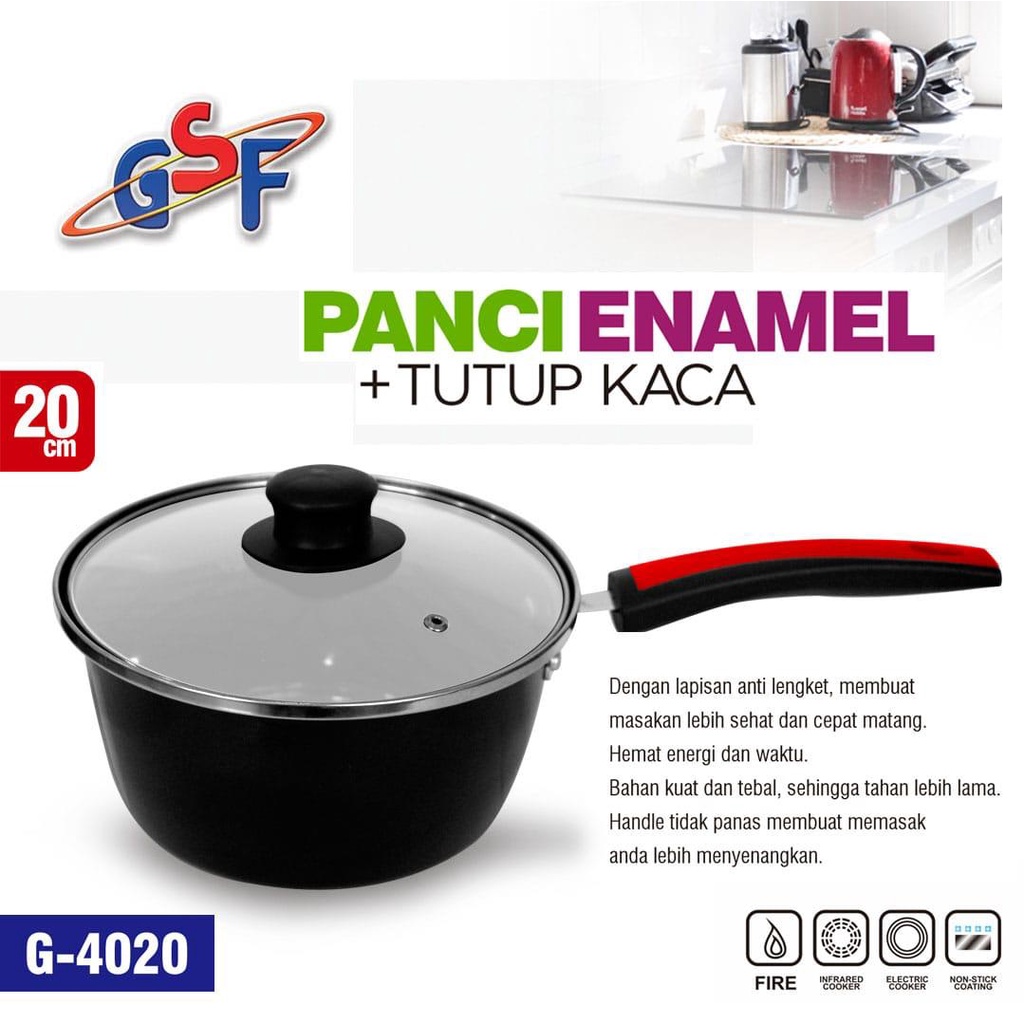 Jual Panci Susu Sauce Pan Lapisan Enamel GSF G-4020 / G4020 Ukuran 20cm ...
