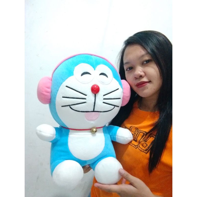 Jual Boneka Doraemon Pake Headset Pink / mainan anak karakter kartun ...