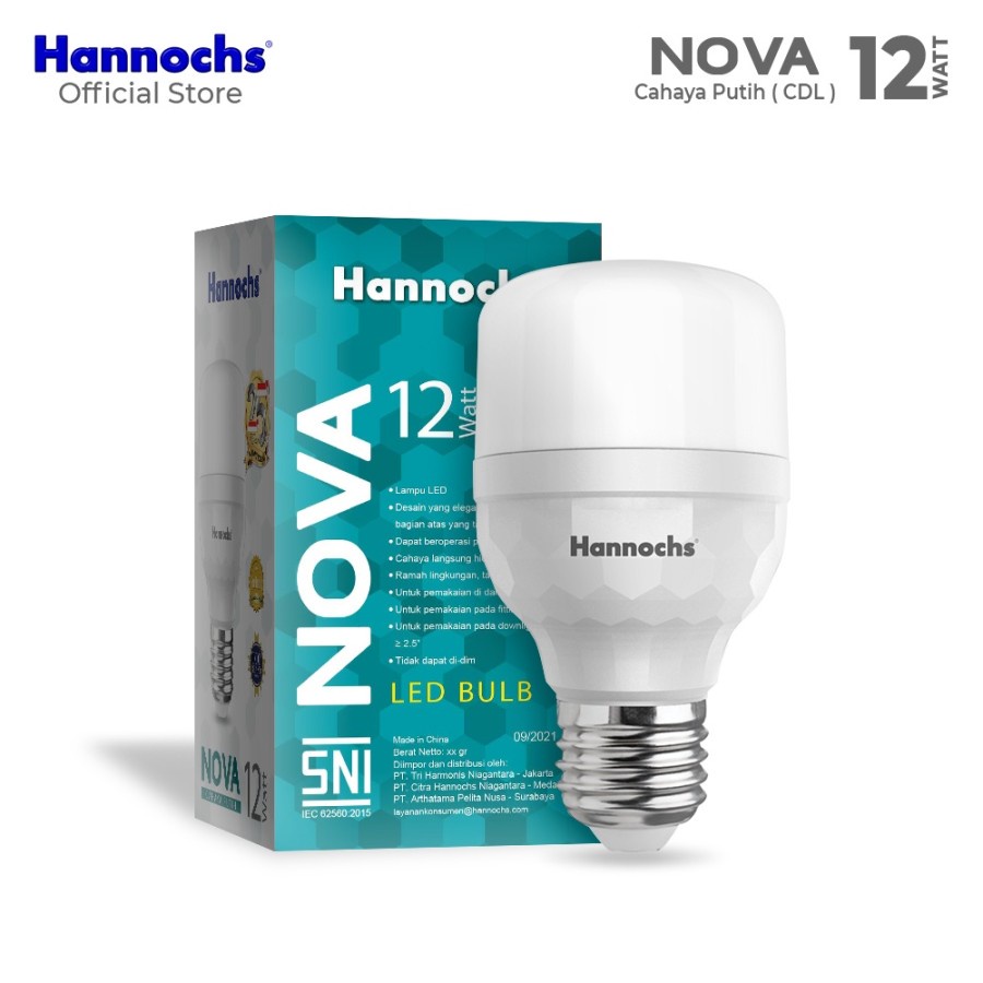 Jual lampu hannoch hannochs 12 watt led cahaya putih | Shopee Indonesia